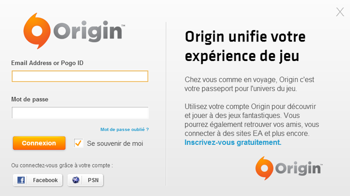 Origin - Comment vous connecter à votre Compte EA pour l'Assistance EA