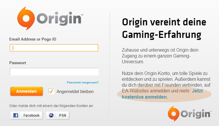 Origin - So meldest du dich mit deinem EA-Konto an, um die EA Hilfe zu ...