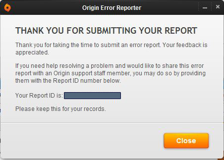Origin - How to use Origin Error Reporting